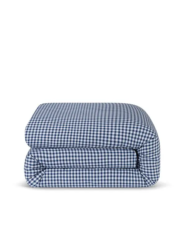 PIGLET IN BED Small Gingham Check Duvet Cover - Indigo