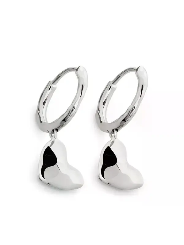 Monica Vinader Heart Drop Earrings - Silver