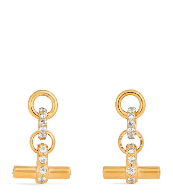TILLY SVEAAS Plated Crystal T-bar Drop Earrings - Gold