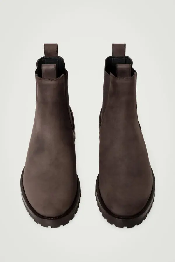 Cos Nubuck Leather Chelsea Boots In Brown - 70% Off  display picture 3