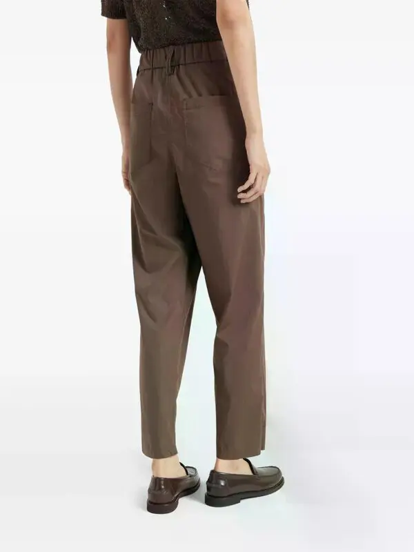 Brunello Cucinelli Straight Leg Trousers With Monili Chain Detail - Brown