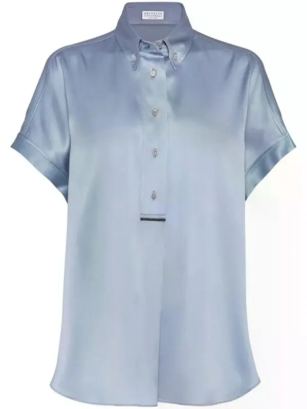 Brunello Cucinelli Satin Shirt - Blue