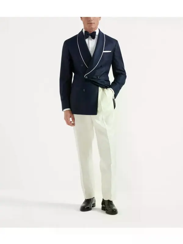 Brunello Cucinelli Pleat-detail Tuxedo Trousers - Neutrals