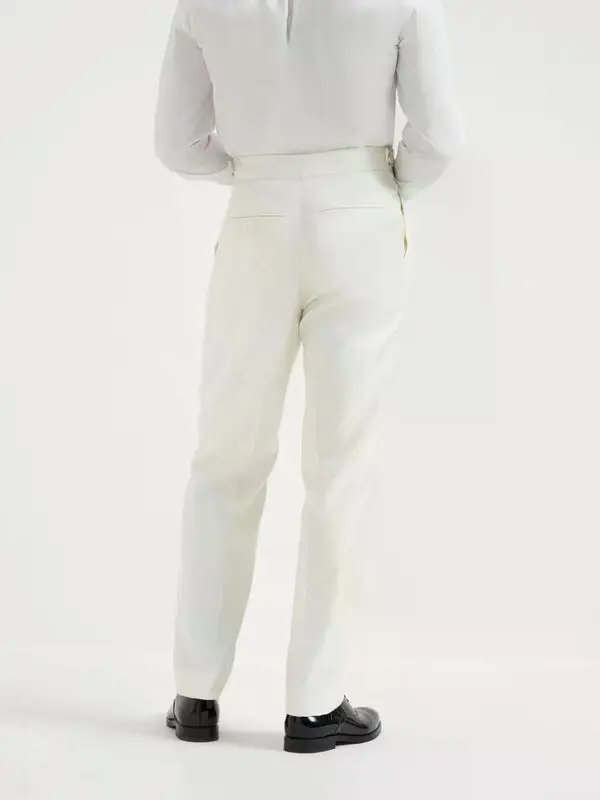 Brunello Cucinelli Pleat-detail Tuxedo Trousers - Neutrals