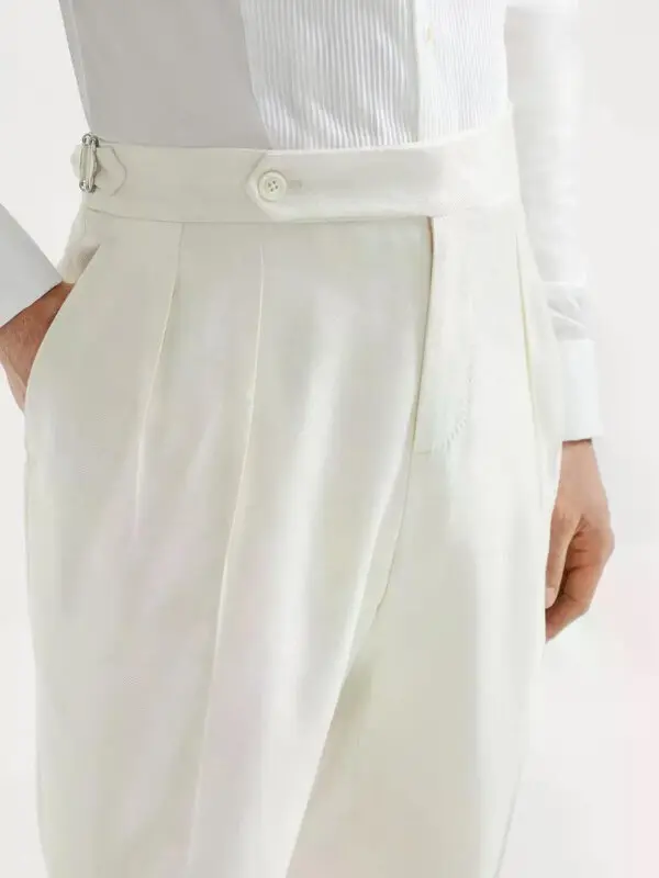 Brunello Cucinelli Pleat-detail Tuxedo Trousers - Neutrals