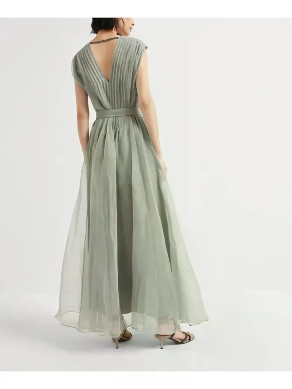 Brunello Cucinelli Monili Pleated Dress