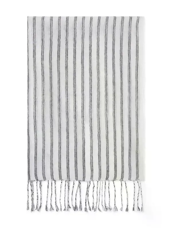 Brunello Cucinelli Striped Scarf - White