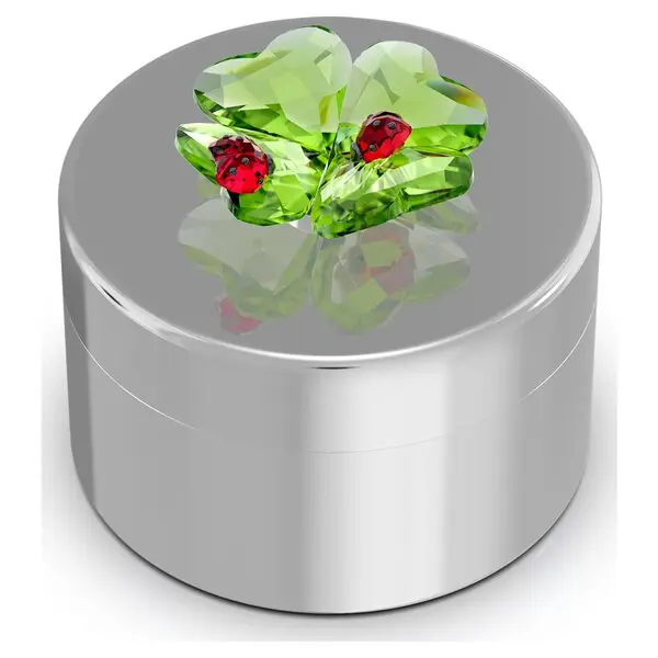 SWAROVSKI Idyllia Clover And Ladybug Decorative Box - Green
