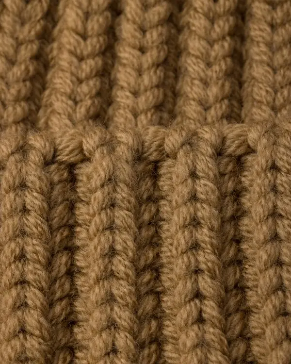 Prada Ribbed Beanie - Brown