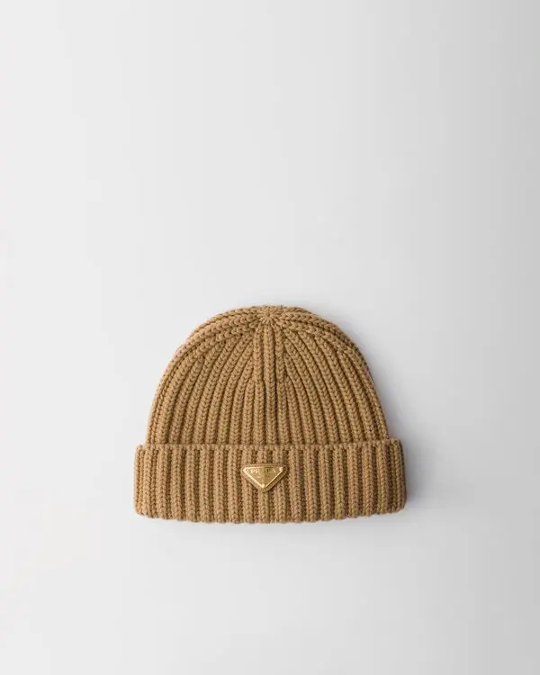 Prada Wool Beanie - Camel Brown