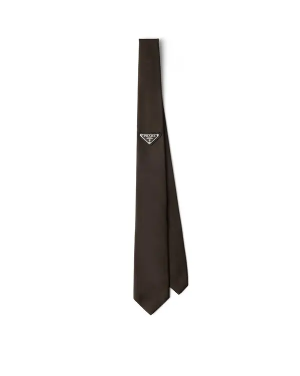 Prada Re-nylon Gabardine Tie - Brown