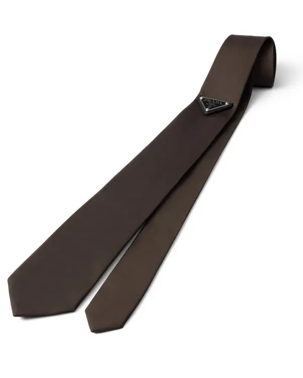 Prada Re-nylon Gabardine Tie - Brown