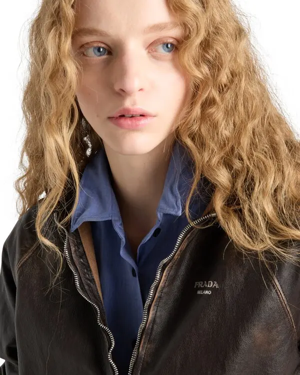Prada Nappa Leather Hoodie Jacket