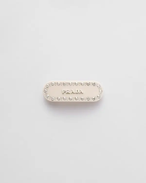 Prada Plex Hair Clip - Ivory
