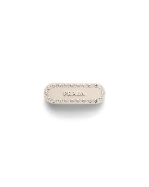 Prada Crystal Embellished Hair Clip - Neutral