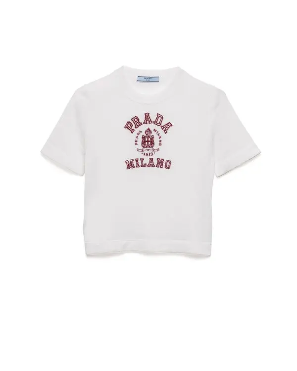 Prada Cashmere Intarsia T-shirt - White