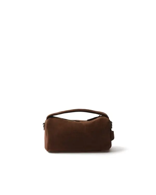 Prada Suede Leather Shoulder Bag - Brown