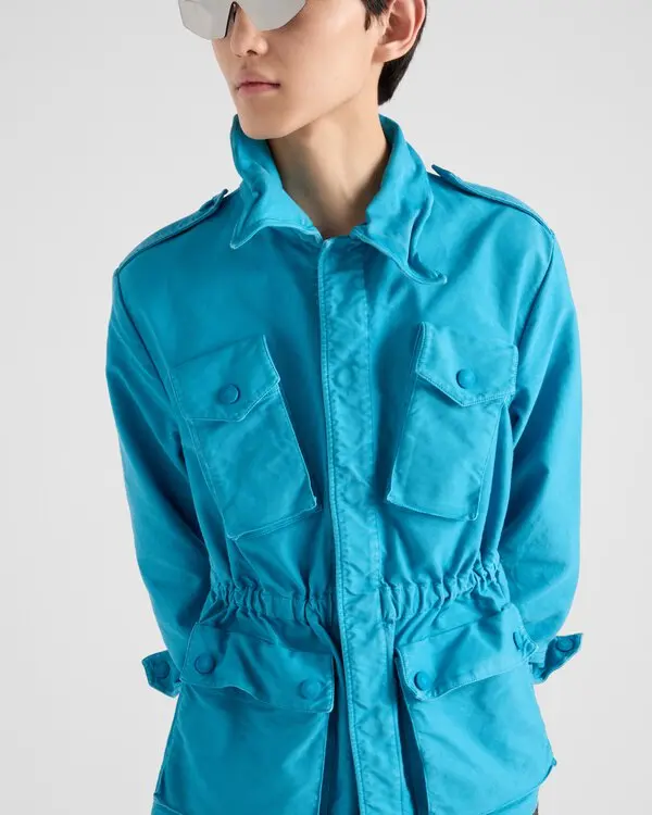 Prada Cotton Safari Jacket - Turquoise | Editorialist