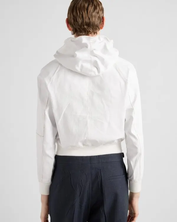 Prada Leather Zipper Hoodie