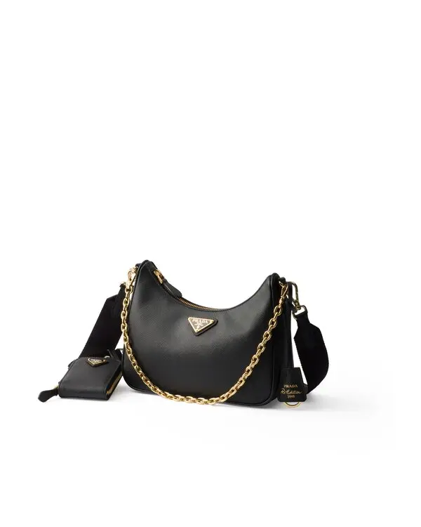 Prada Re-edition 2005 Saffiano Leather Bag - Black