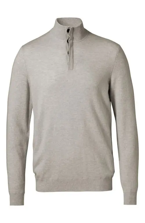 CHARLES TYRWHITT Merino Cashmere Button-neck Sweater - Silver Grey