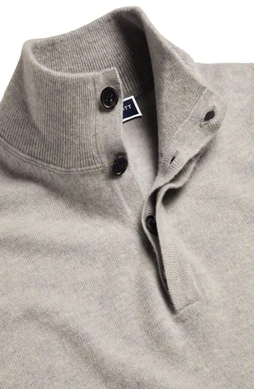 CHARLES TYRWHITT Merino Cashmere Button-neck Sweater - Silver Grey