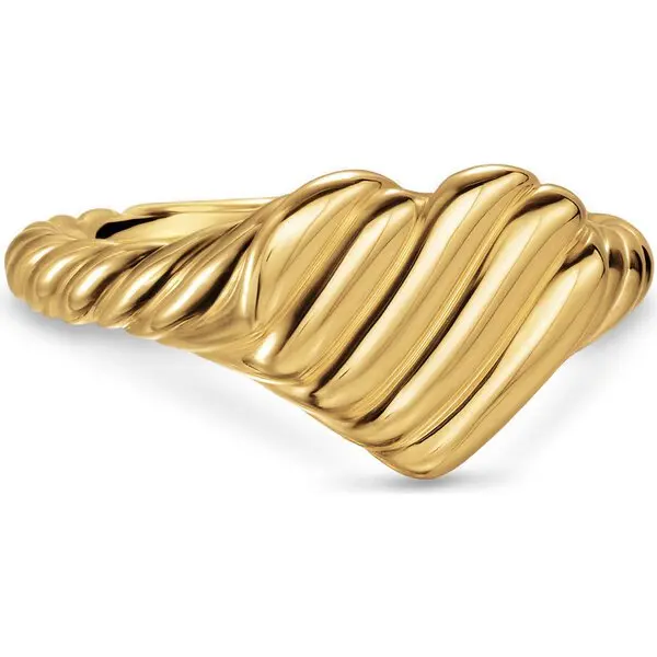 David Yurman Sculpted Cable Heart Pinky Ring - 18k Gold