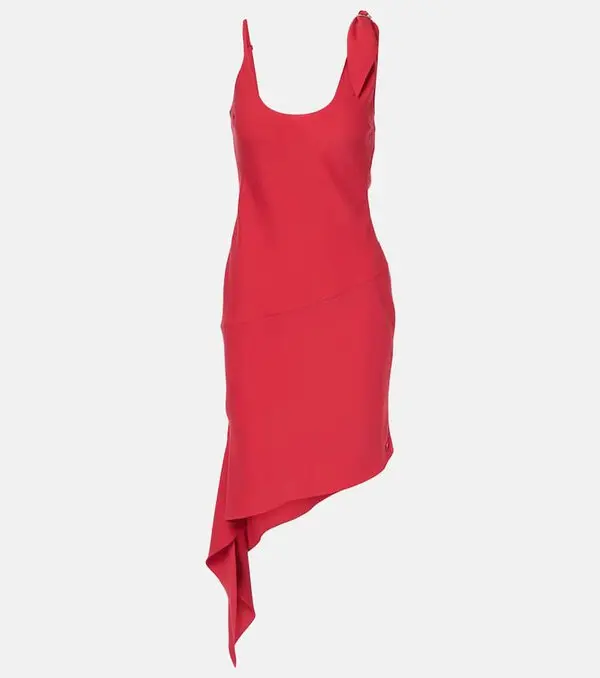 COURREGES Courrèges Scarf-detail Asymmetric Minidress - Red