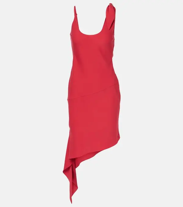 COURREGES Courrèges Scarf-detail Asymmetric Minidress - Red