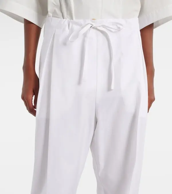 Khaite Trenton Wide-leg Cotton Poplin Pants