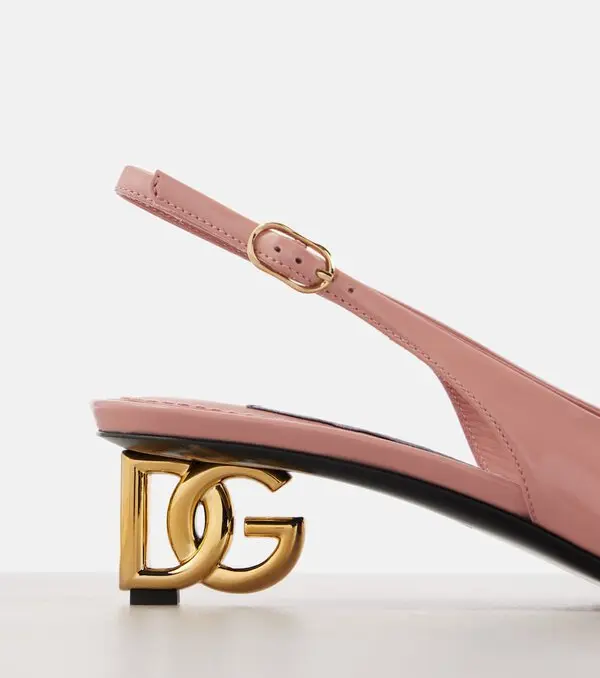 Dolce & Gabbana Jackie 40 Patent Leather Slingback Pumps - Pink
