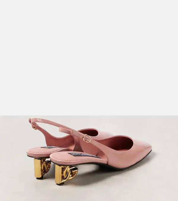 Dolce & Gabbana Jackie 40 Patent Leather Slingback Pumps - Pink
