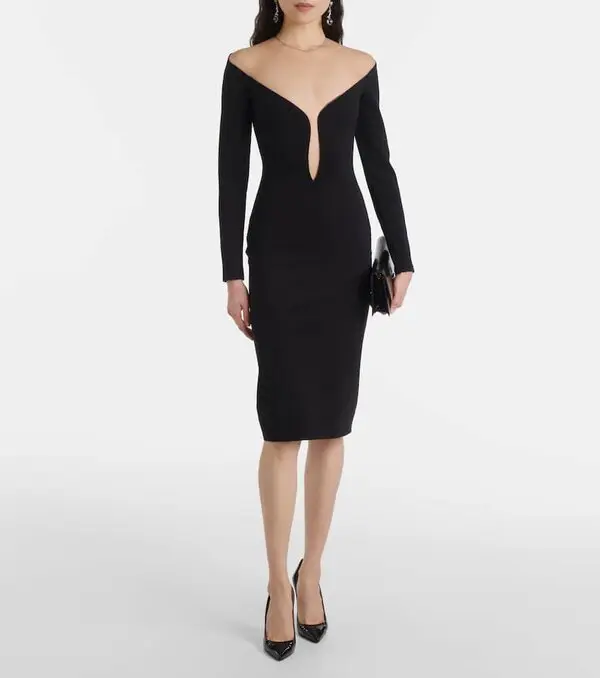 MUGLER Plunge Mini Dress