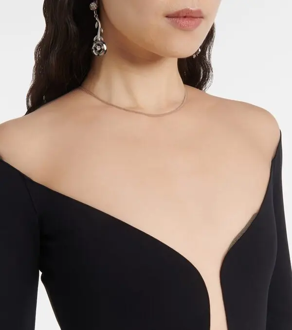 MUGLER Plunge Mini Dress