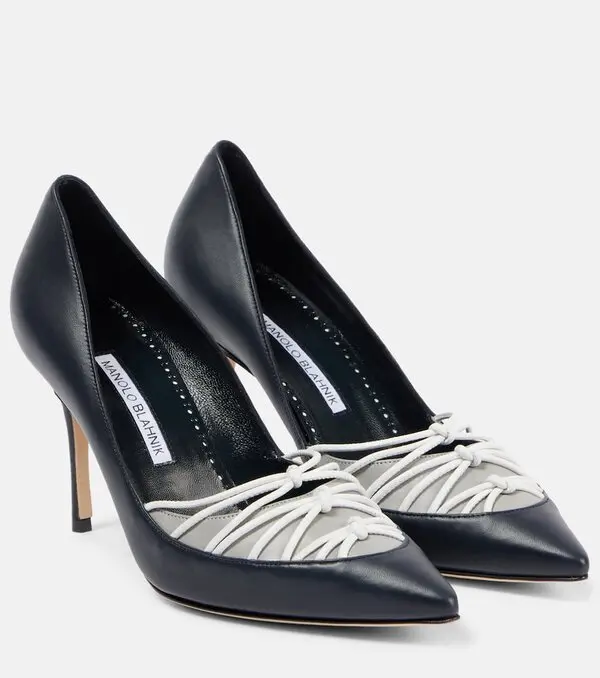 Manolo Blahnik Mareta 90 Leather Pumps