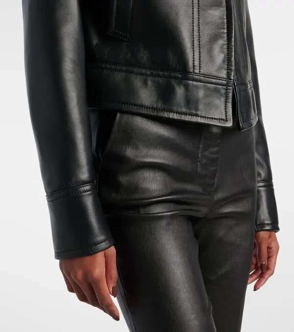 JOSEPH Cropped Leather Jacket