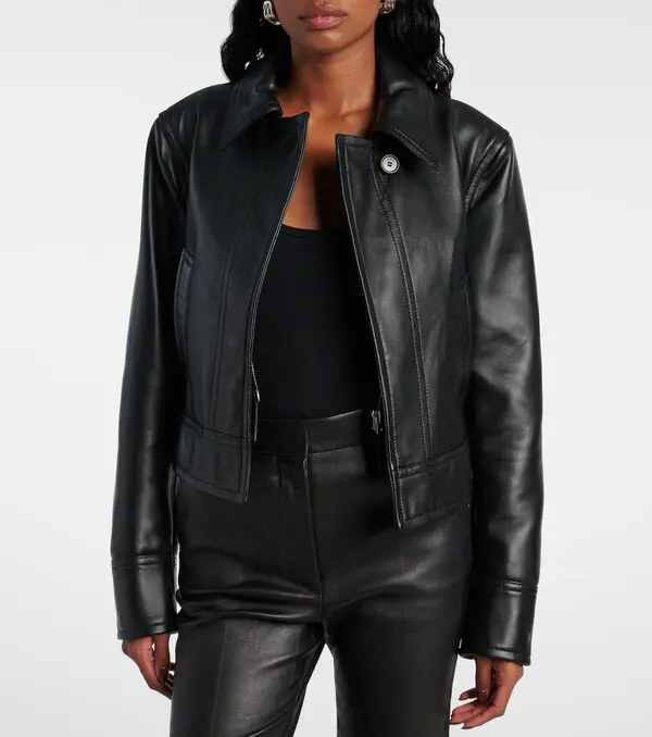 JOSEPH Cropped Leather Jacket