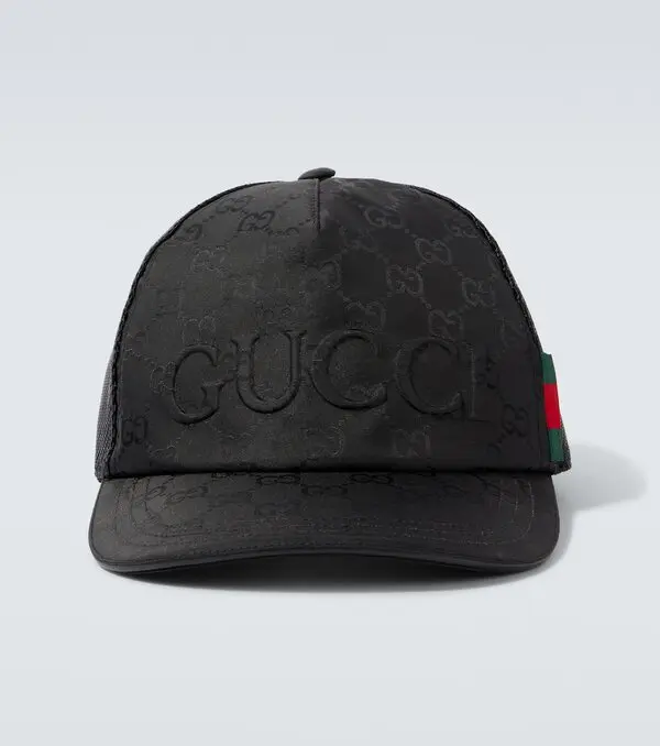 Gucci Gg Web Baseball Cap - Black