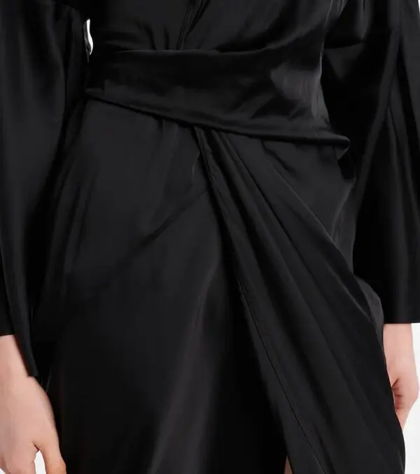Rick Owens Hollywood Charmeuse Wrap Dress - Black