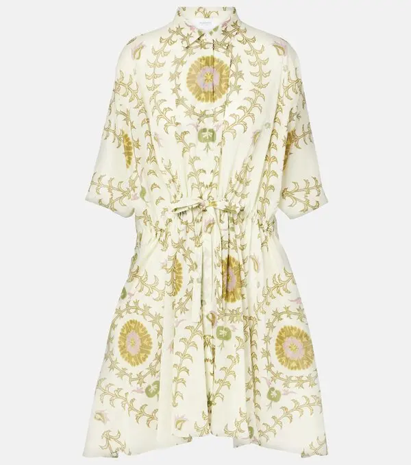 Giambattista Valli Floral Cotton Shirt Dress - Green