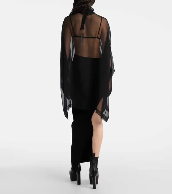 Rick Owens Sheer Silk Chiffon Top