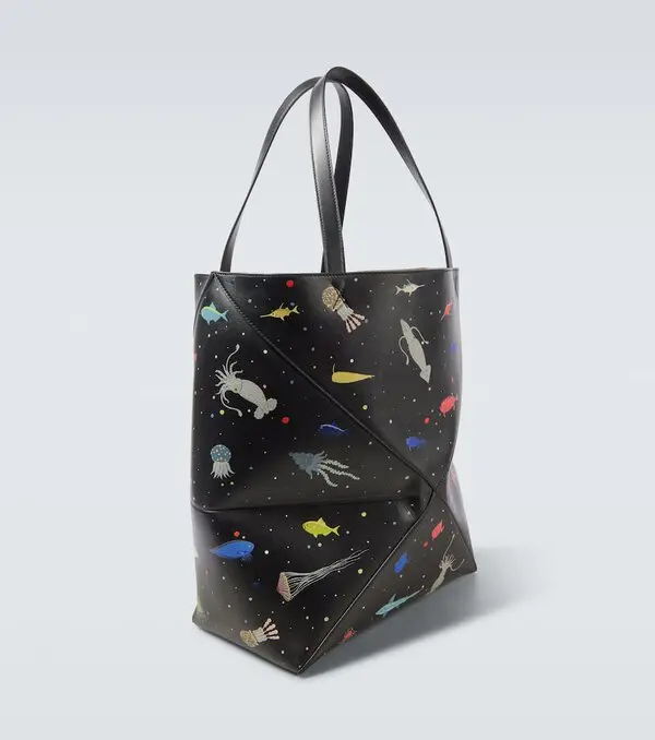 Loewe X Suna Fujita Puzzle Fold Deep Sea Xl Tote Bag - Black