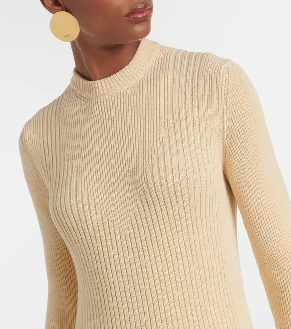 JIL SANDER Wool And Cotton Midi Dress