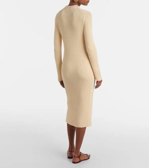 JIL SANDER Wool And Cotton Midi Dress
