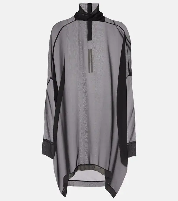Rick Owens Hollywood Sheer Silk Chiffon Top