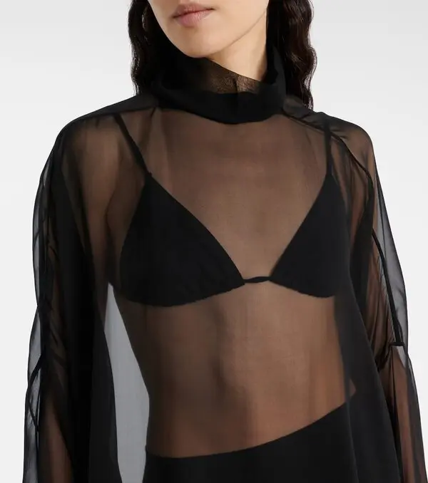 Rick Owens Hollywood Sheer Silk Chiffon Top