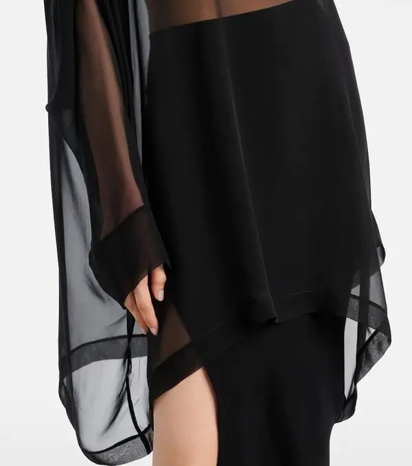Rick Owens Hollywood Sheer Silk Chiffon Top