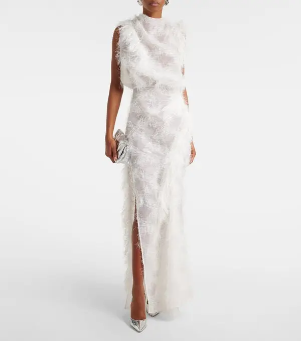 Maticevski Alabaster Silk-blend Gown