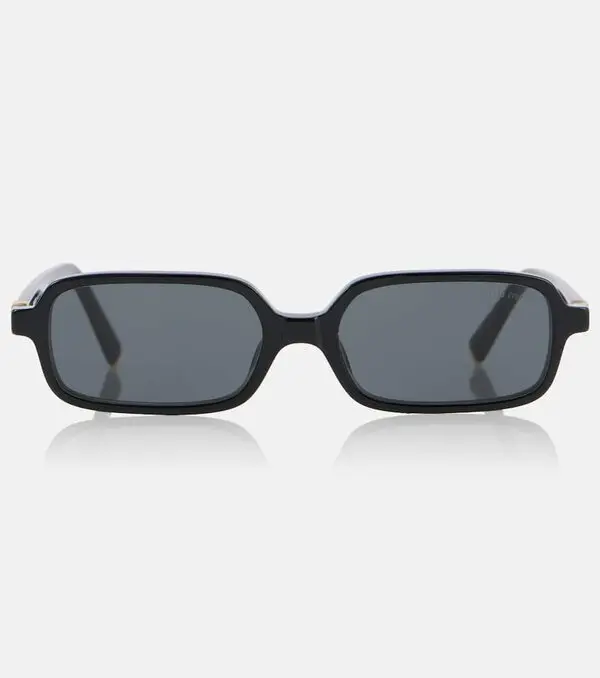 Miu Miu Rectangular Acetate Sunglasses - Black