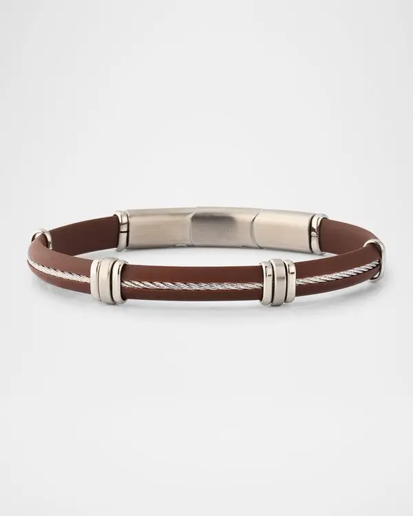 LINK UP Rubber And Stainless Steel Bracelet - Brown